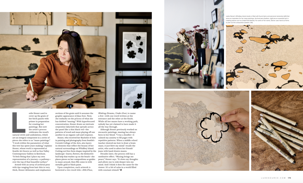 Luxe Magazine profiles artist Leslie Stoner – With The Grain - Seattle ...